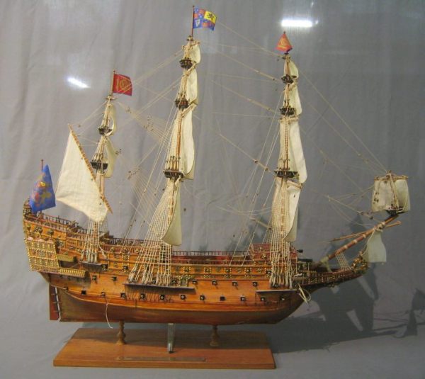 A wooden model The Royal Sovereign at Sea, modelled by | 17th November ...