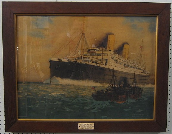 After K D Shoesmith, a coloured print "RMS P Ohio" 17" | 8th March 2006 ...