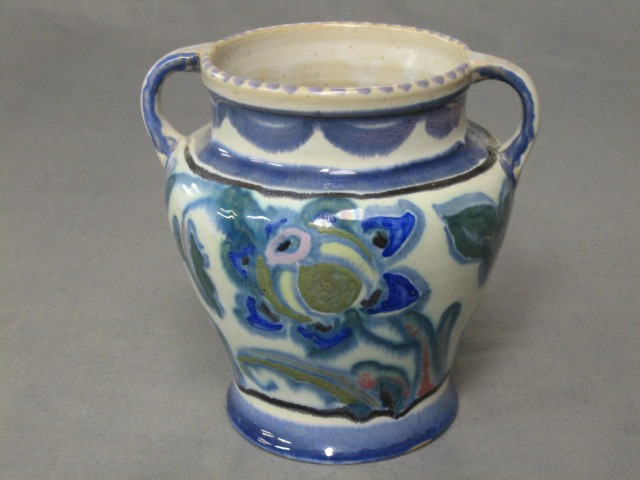 A circular twin handled Collard Honiton vase with blue | 28th June 2006 ...