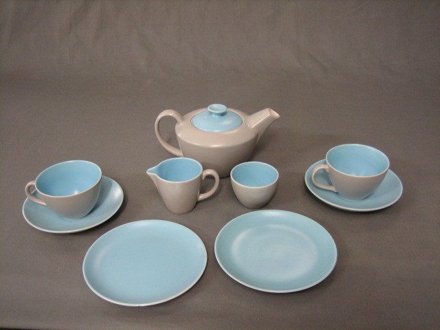 A Poole Pottery blue and grey glazed "Tea for Two" set | 28th June 2006 ...