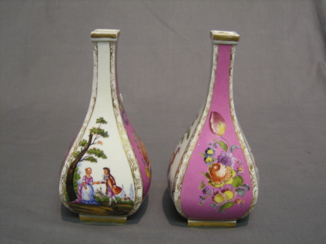 A pair of German porcelain club shaped vases with | 20th September 2006 ...