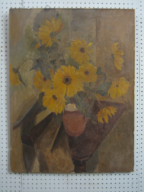 Christine Smale, oil on board "Jug of Sun Flowers" 28" | 20th September ...