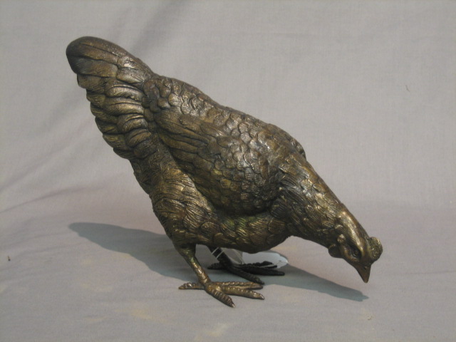 A modern bronze figure of a standing chicken 14" | 13th December 2006 ...