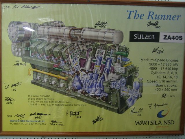 A colour poster "The Runner Sulzer Za40S Marine | 11th April 2007 | Denhams