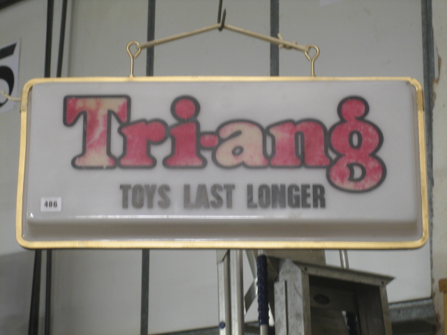 A plastic hanging double sided sign - Triang Toys Last | 2nd September ...