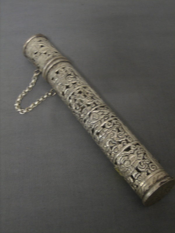 An Eastern pierced white metal scroll holder 9" | 18th November 2009 ...