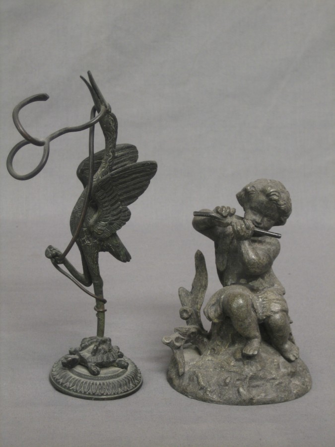 An Eastern bronze figure of a stork standing on a | 12th May 2010 | Denhams