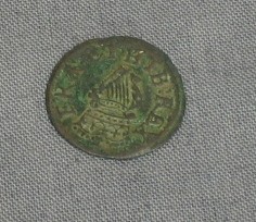 An early hammered copper coin with crowned harp, | 7th July 2010 | Denhams