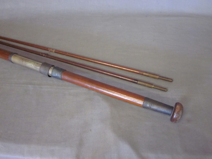 A 19th Century mahogany 3 section fishing rod with | 11th May 2011 ...