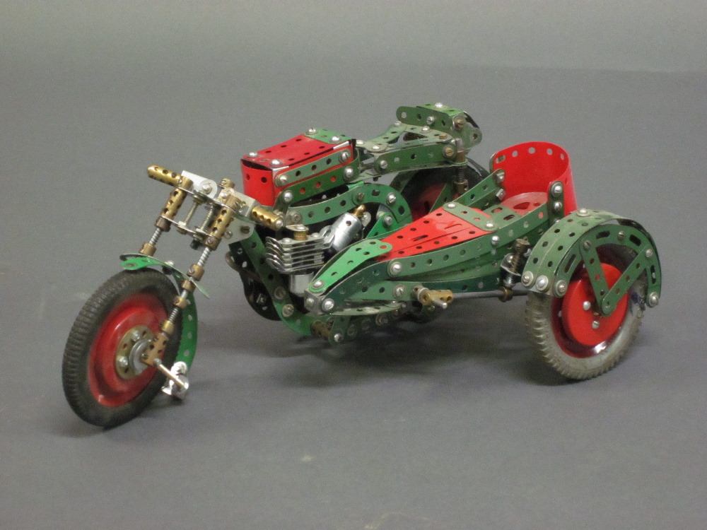 A green and red Meccano model of a motorcycle and | 16th November 2011 ...