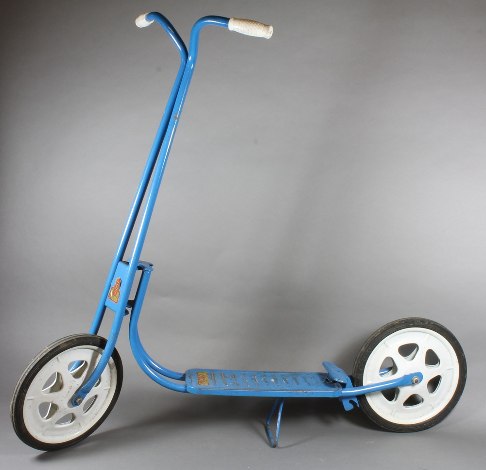 A Mobo childs blue painted metal scooter | 2nd October 2013 | Denhams