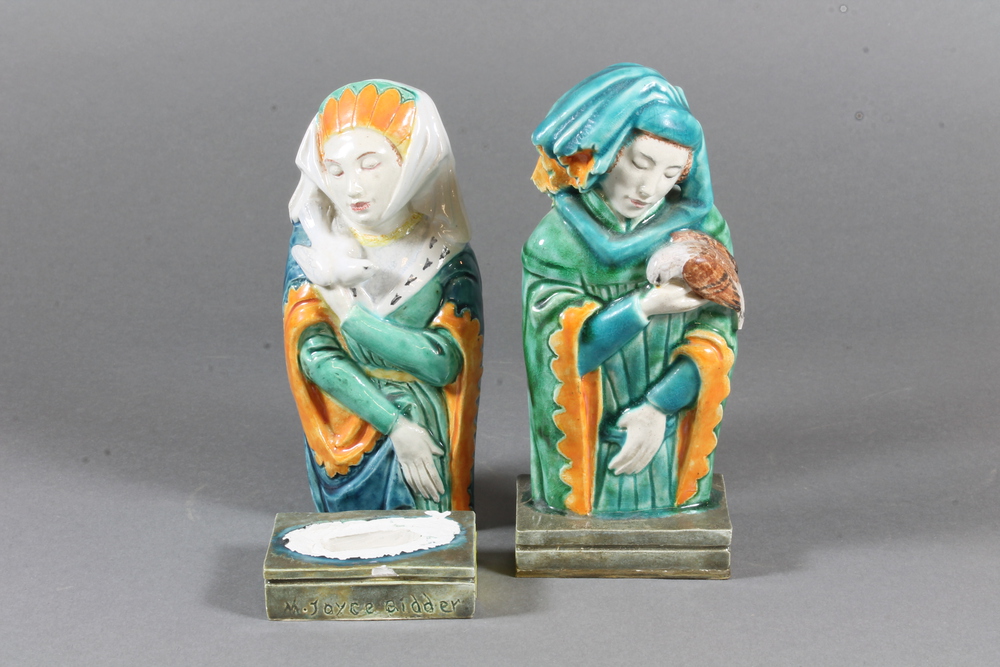 A pair of M Joyce Bidder faience figures of classical | 2nd October ...