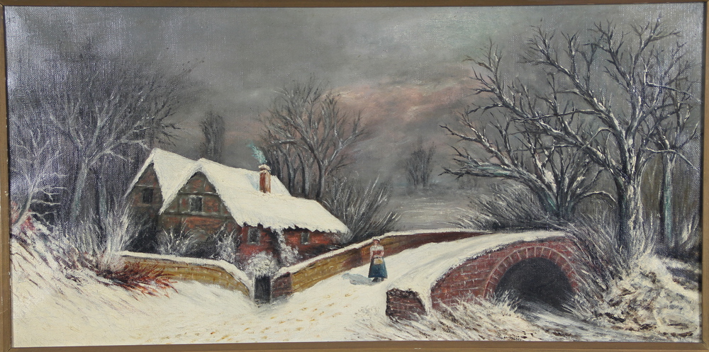 A Victorian oil painting, a naive winter scene with a | 18th June 2014 ...