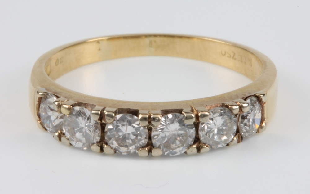 An 18ct yellow gold 6 stone diamond ring, approx | 29th July 2015 | Denhams