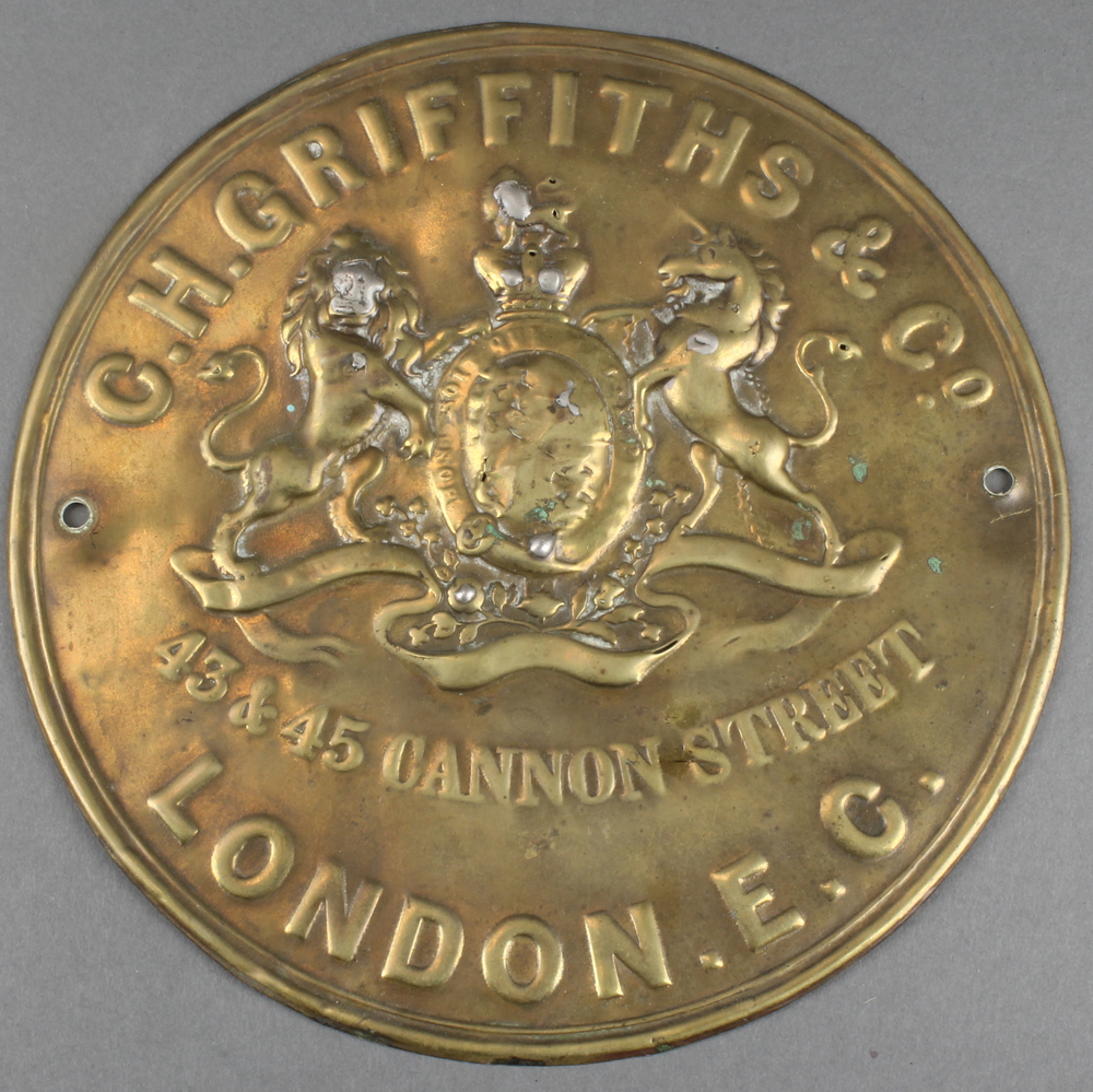 C H Griffiths & Co., an embossed brass safe plate | 23rd September 2015 ...