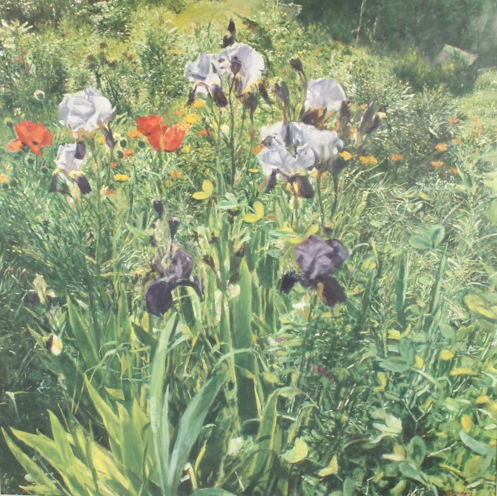 Christopher Sanders, oil on canvas, signed, Irises, | 18th November ...