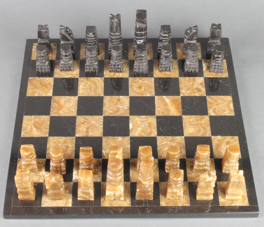 An Aztec style carved marble chess set and board | 13th April 2016 ...