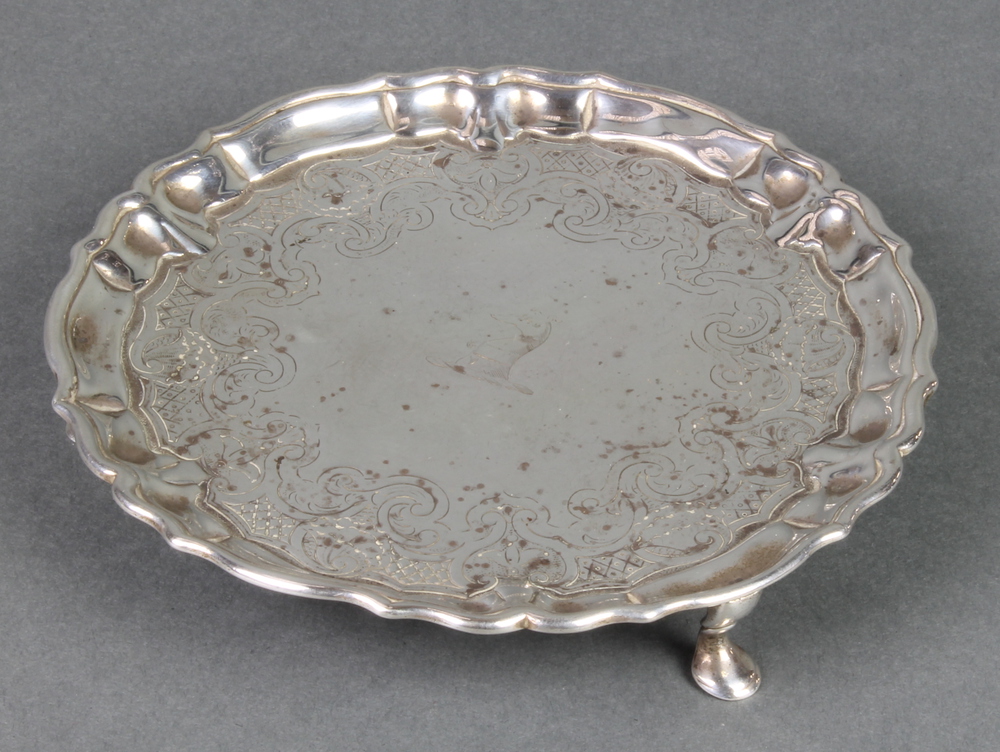 A George III silver card tray with pie crust rim and | 13th April 2016 ...