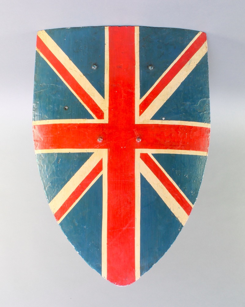 A metal shield decorated the Union flag 26"h x 18" | 28th September ...