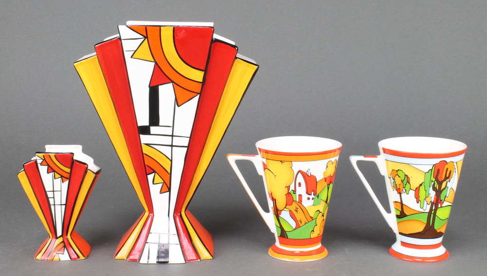 A Brian Wood Jazz pattern tapered vase 4 1/2", a ditto | 14th June 2017 ...