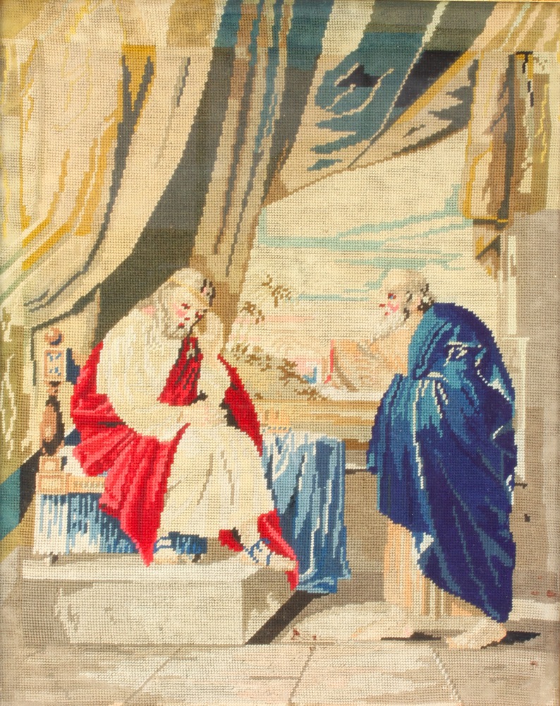 A Victorian wool work biblical scene 17" x 13 1/2" | 9th August 2017 ...