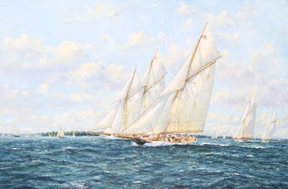 **John Sutton (b.1935), oil on canvas signed, "Halcyon | 23rd May 2018 ...