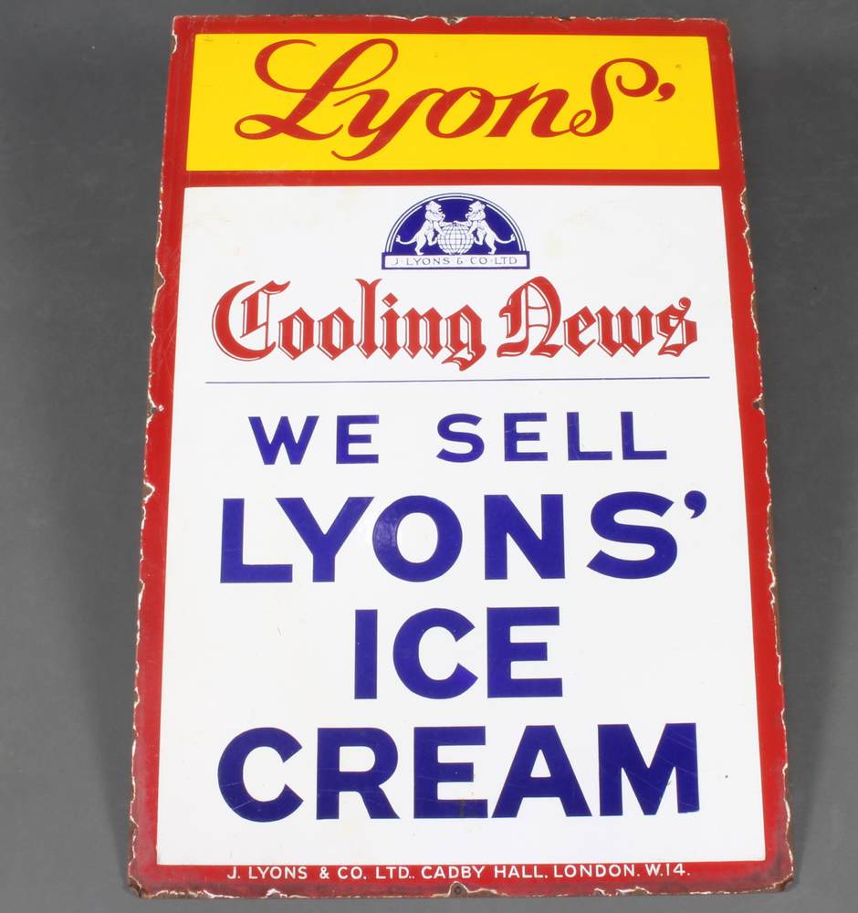A J Lyons & Co Ltd 1930's enamelled advertising sign - | 18th July 2018 ...