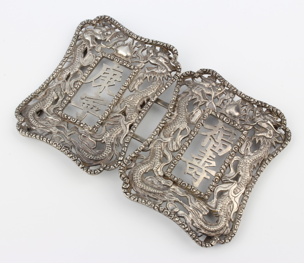 A Chinese cast and chaste silver buckle decorated with | 13th February ...