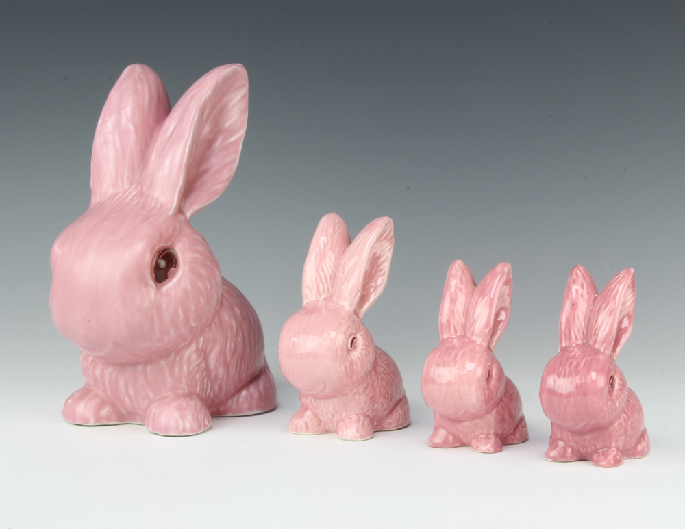 A pink Sylvac rabbit 1027 21cm, a ditto 990 11cm and a | 10th April ...