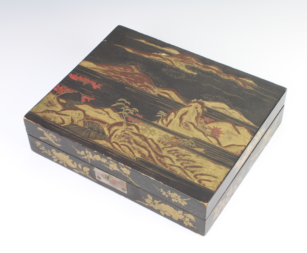A Japanese lacquered box with hinged lid, the lid | 5th June 2019 | Denhams