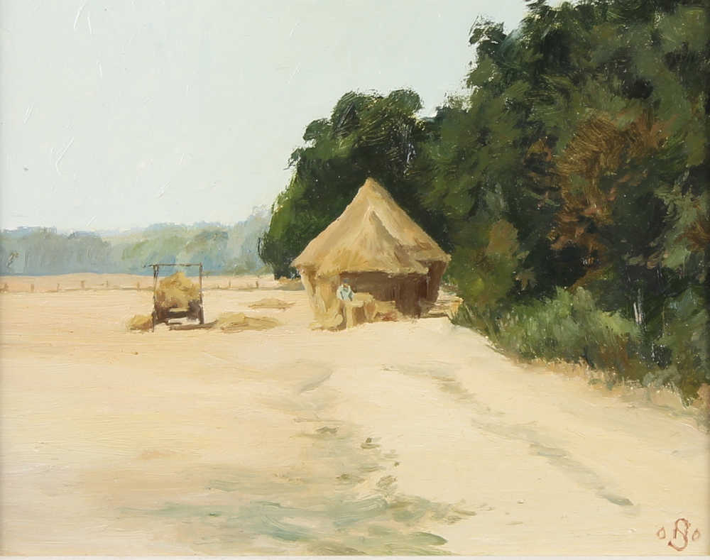 Steven Neal, oil on board, monogrammed "Hay Making | 26th March 2020 ...