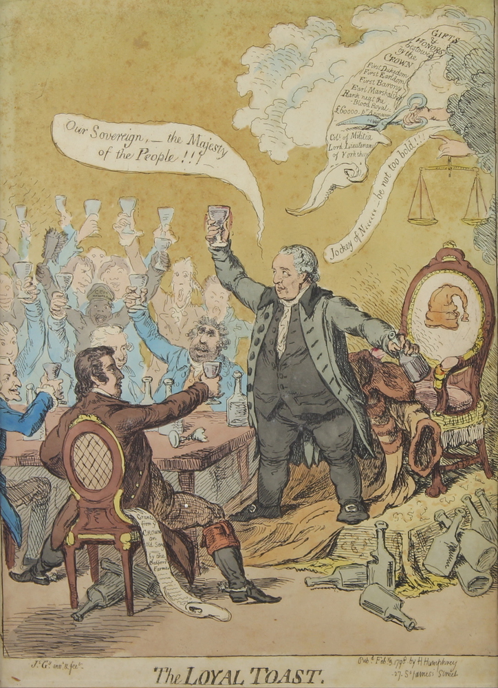 18th Century coloured cartoon "The Loyal Toast" 35cm x | 26th March ...