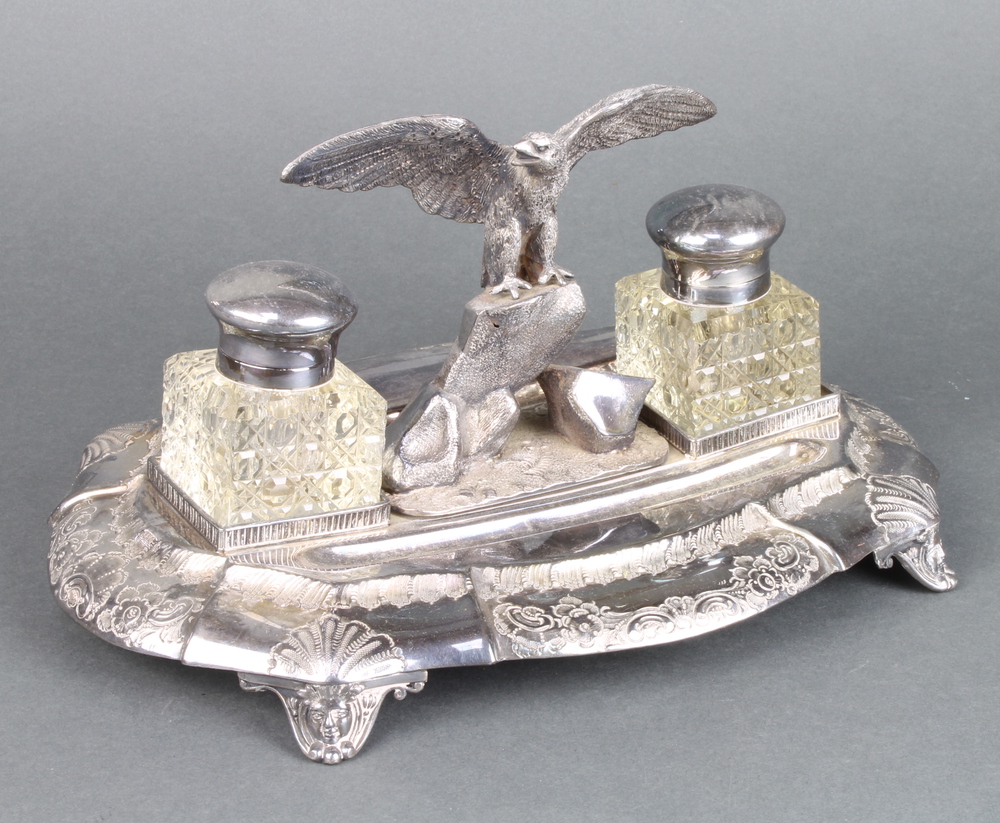 An Edwardian silver plated ink stand with an eagle | 7th October 2020 ...