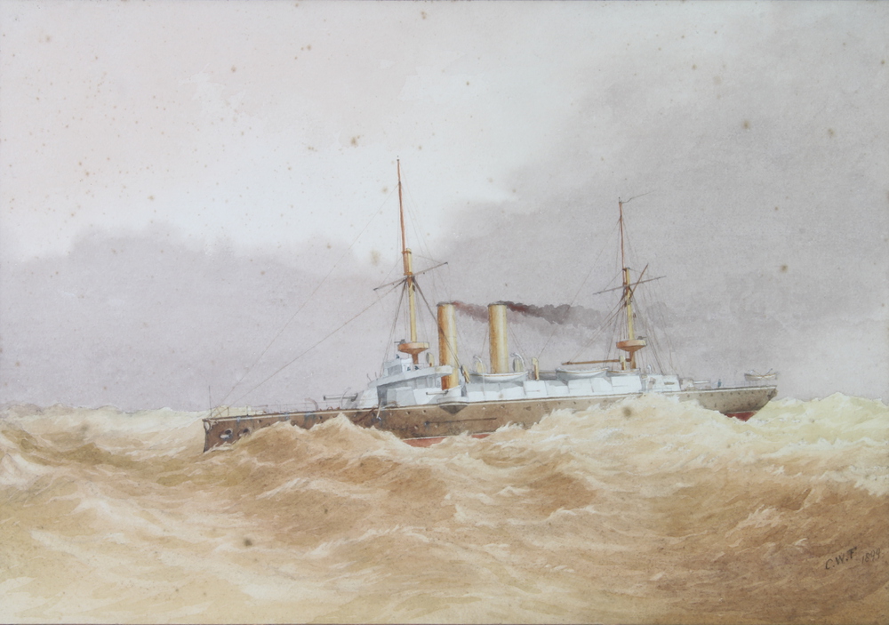 C W F 1899, watercolour monogrammed, "HMS Undaunted" | 22nd April 2021 ...
