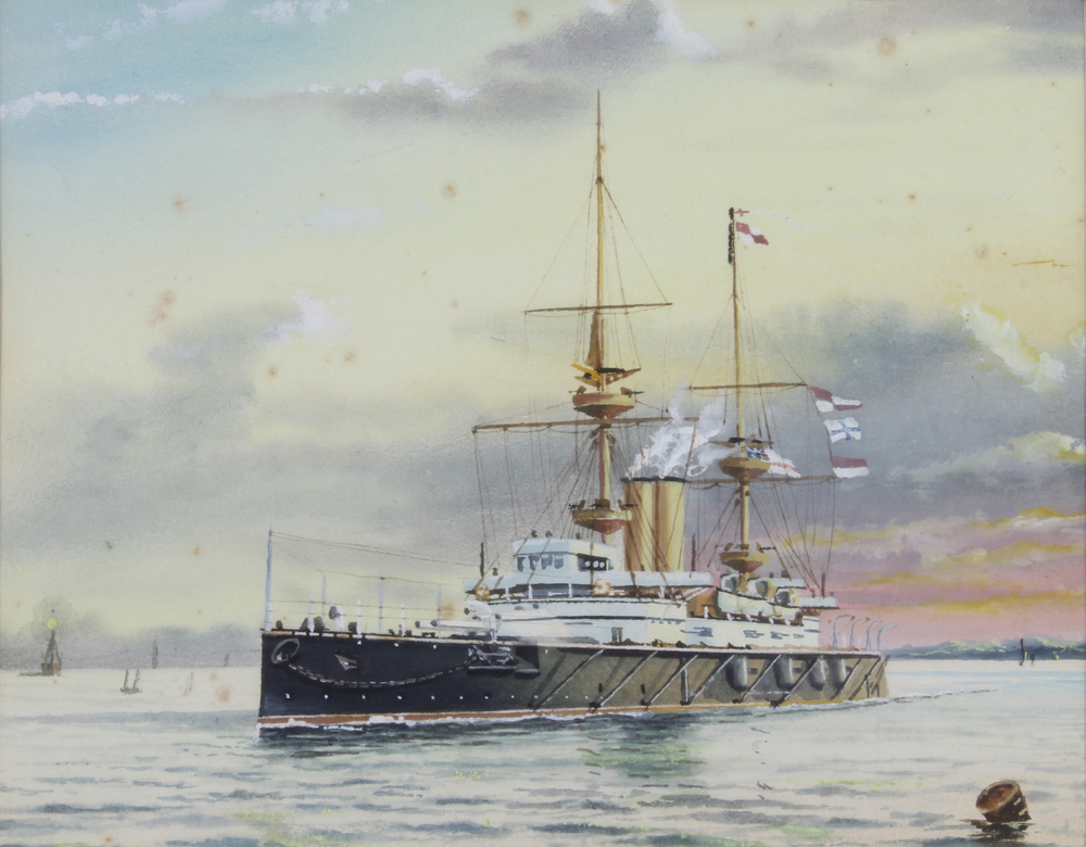 Edwardian print highlighted "HMS Prince George" 14cm x | 22nd April ...