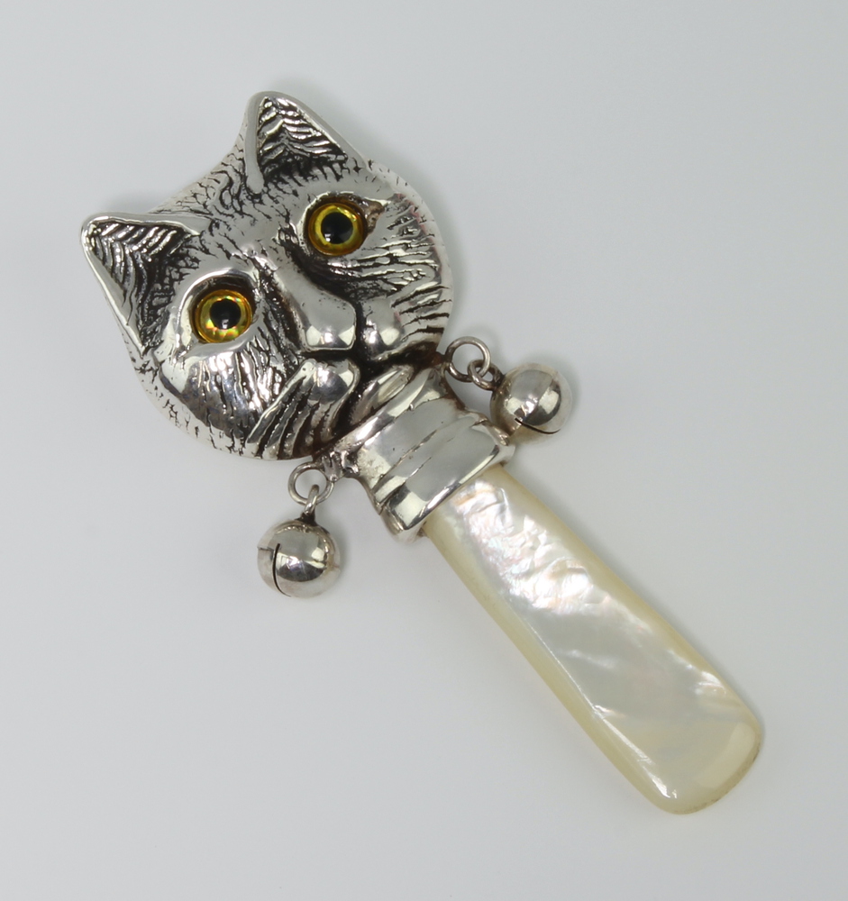 A Continental silver rattle in the form of a cats head | 15th July 2021 ...
