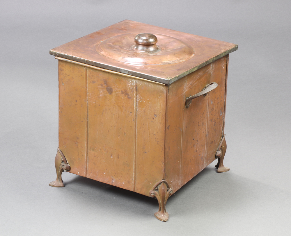 An Art Nouveau square copper twin handled coal bin, | 10th February ...
