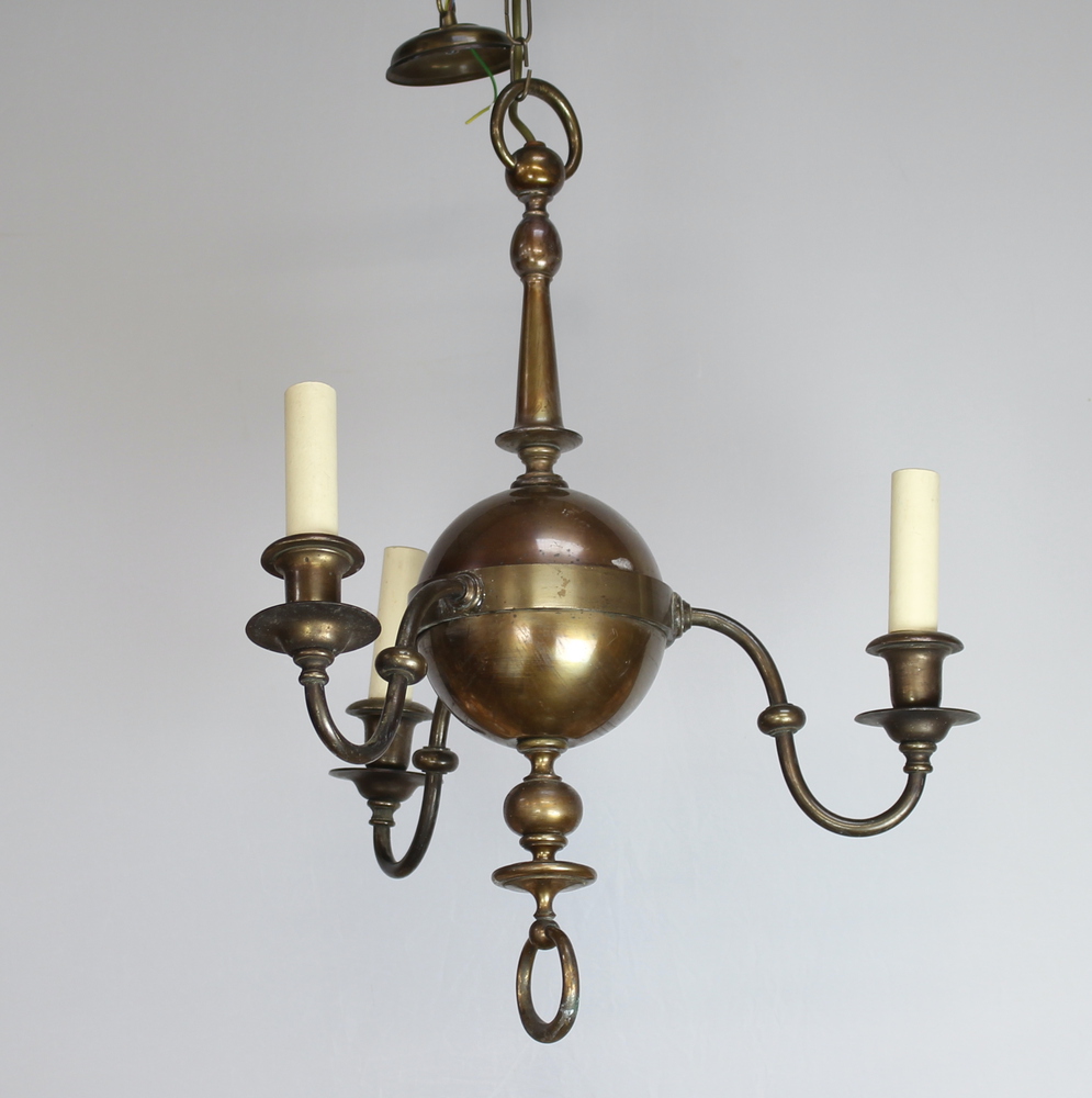 A gilt metal Dutch style 3 light electrolier 56cm h x | 10th February ...
