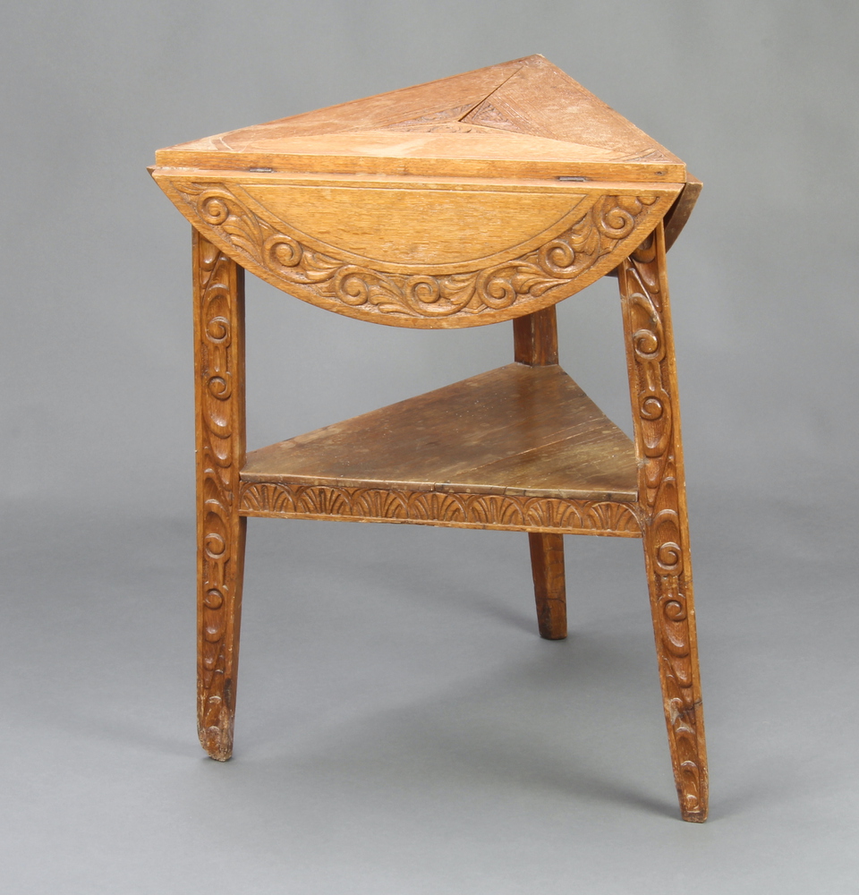 A Victorian carved oak drop flap 2 tier cricket table | 10th February ...