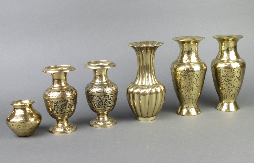 Two pairs of benares brass club shaped vases 8cm x 3cm | 7th April 2022 ...