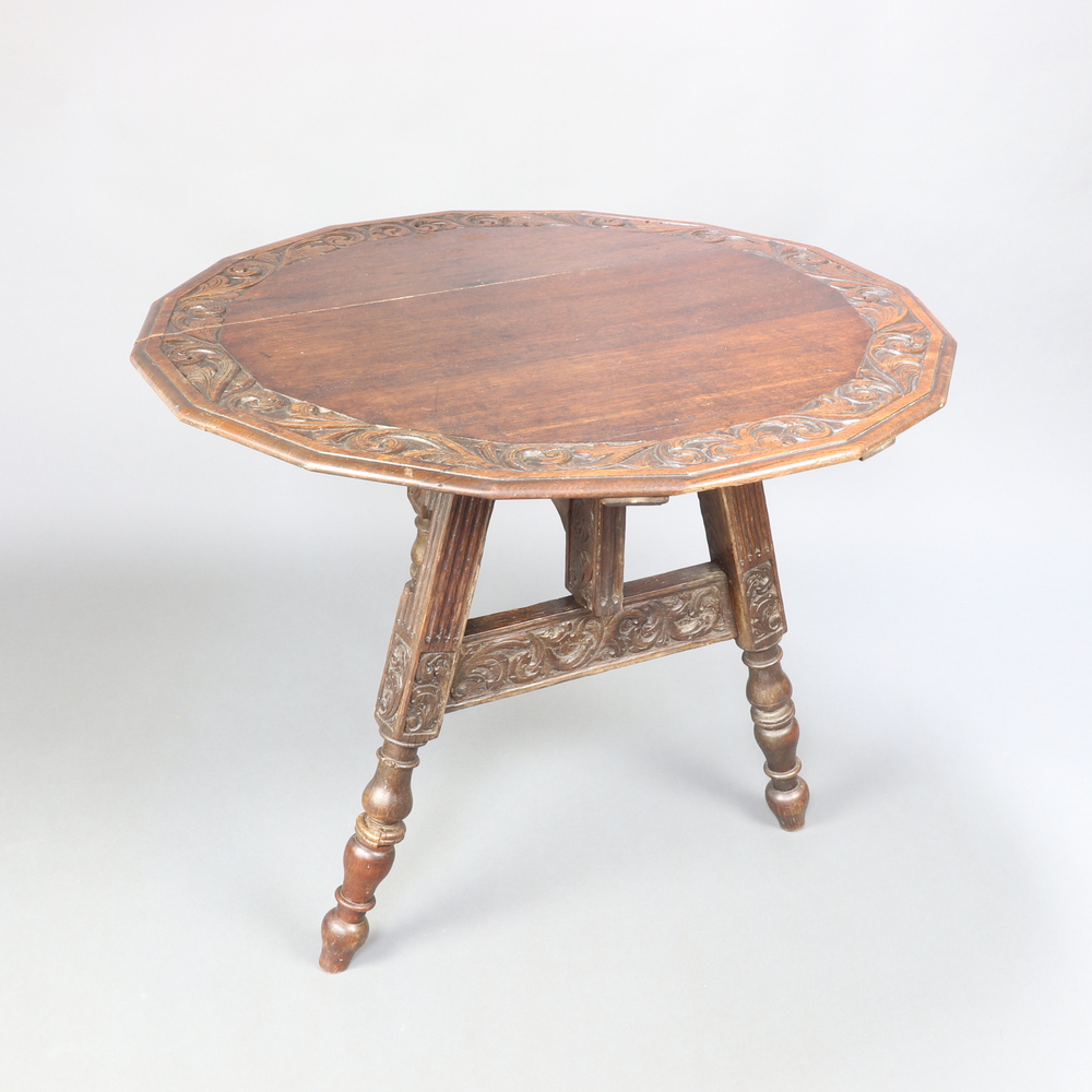 A Victorian carved oak 14 sided folding cricket table, | 1st June 2022 ...