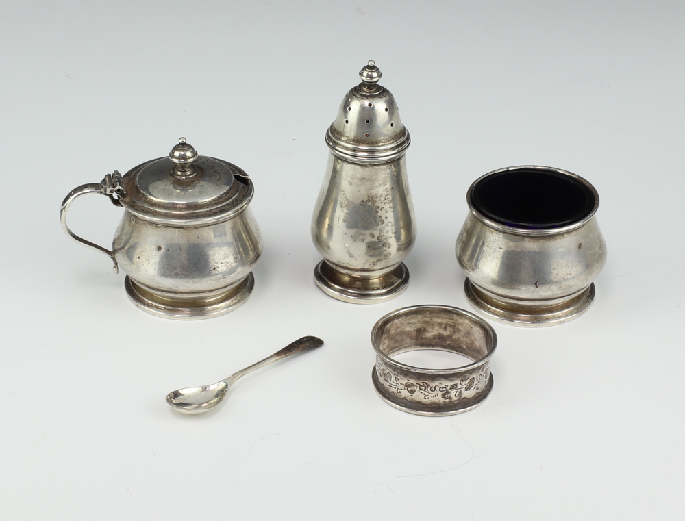 A silver three piece Queen Anne pattern condiment, | 27th July 2022 ...