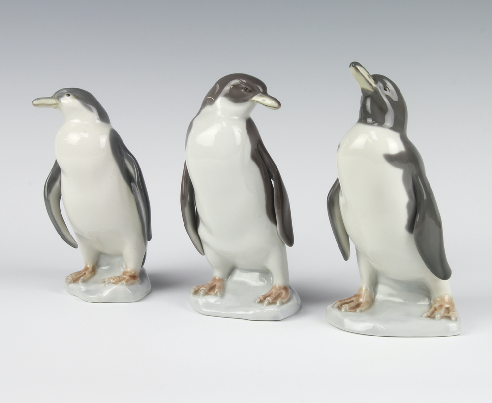 Three Lladro figures of standing penguins 16cm, 15cm | 24th August 2022 ...