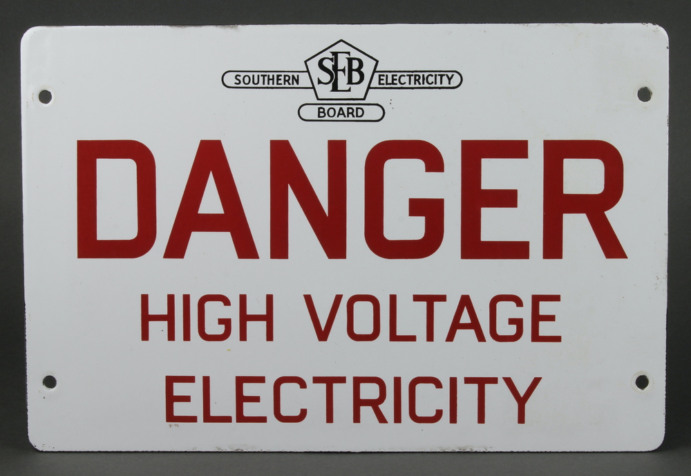 A Southern Electricity Board enamelled sign - Danger | 24th August 2022 ...