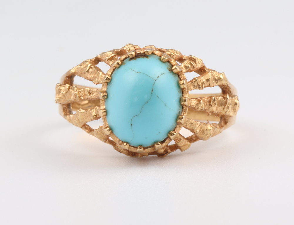 A yellow metal 750 turquoise ring 4.3 grams gross, | 21st September ...