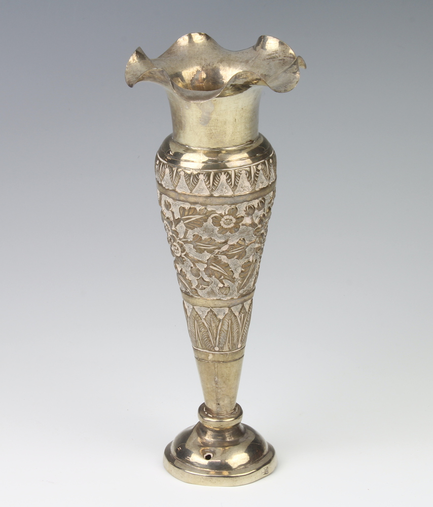 An Eastern repousse tapered white metal vase 16cm, 94 | 21st September ...