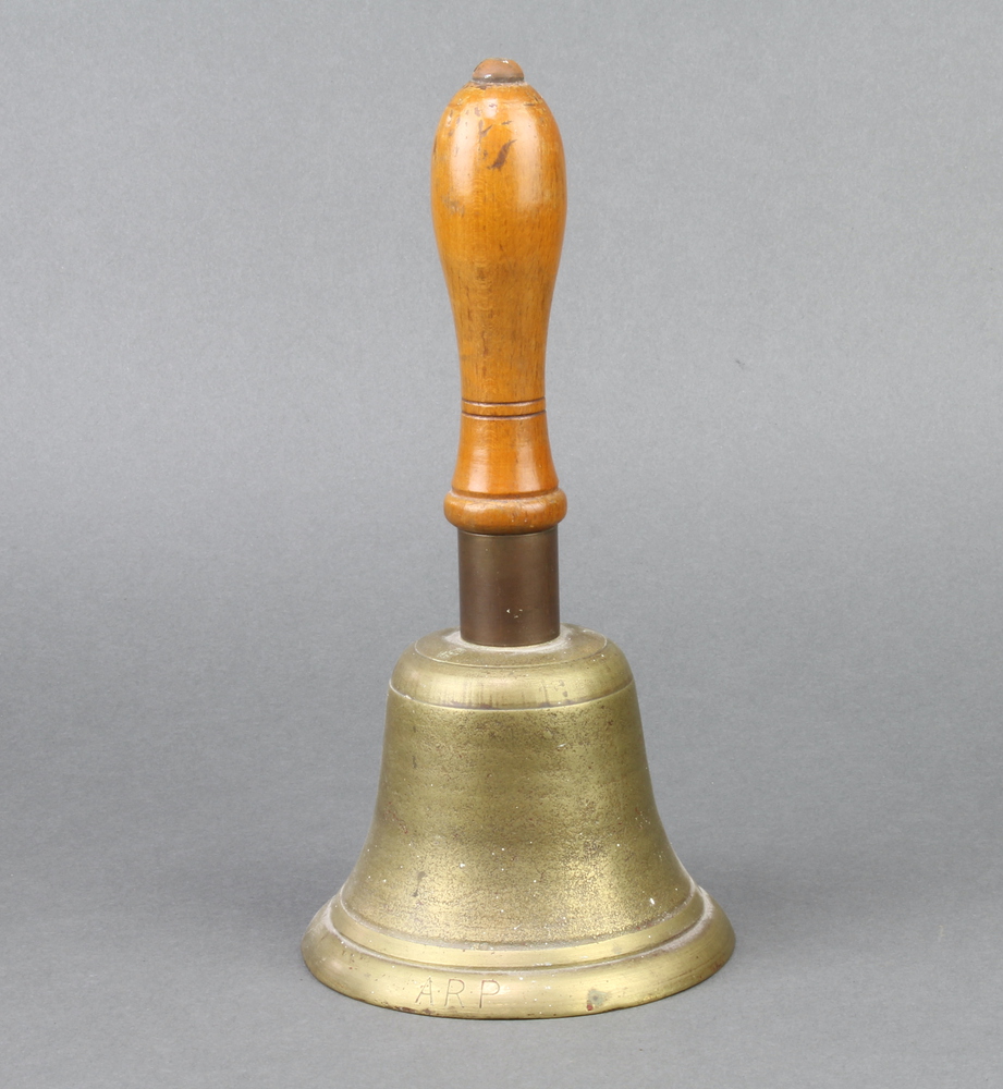 A Second World War brass and turned wood ARP hand bell | 21st September ...