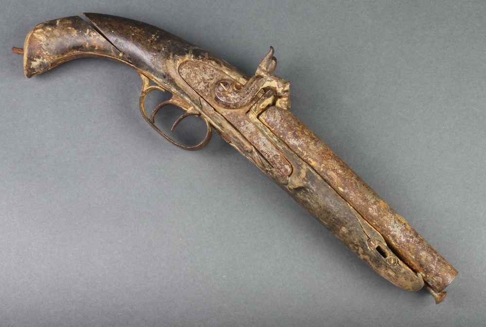 A Spanish double barrelled percussion Howdah pistol, | 21st September ...