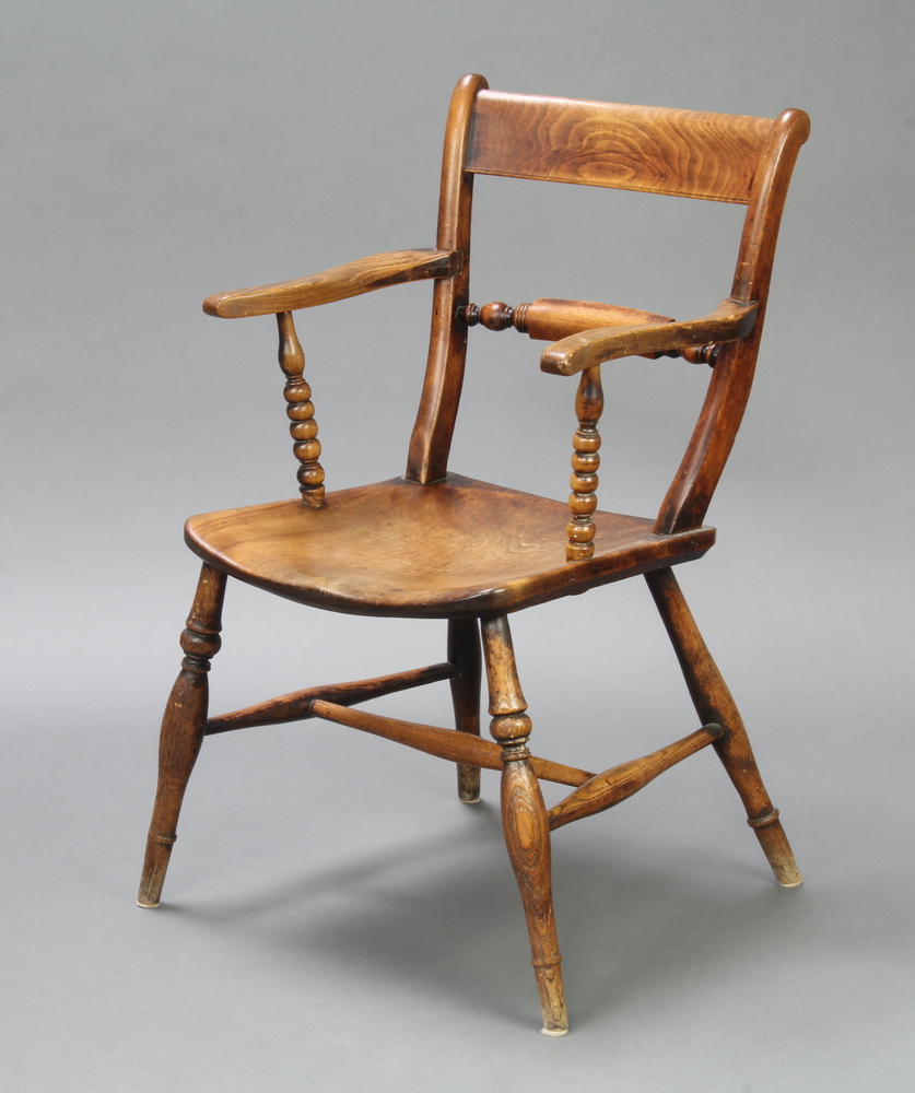 A 19th Century elm bar back Windsor carver chair with | 21st September ...