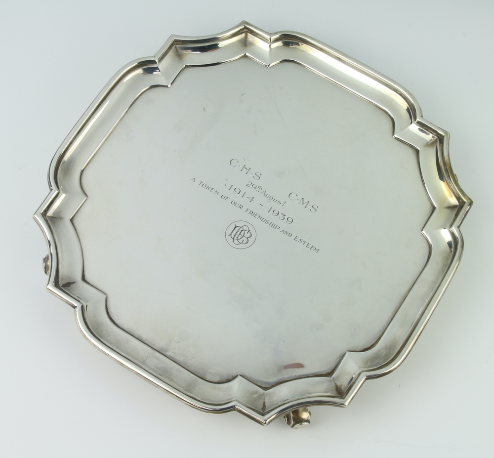 A silver salver with pie crust rim London 1937 with | 19th October 2022 ...